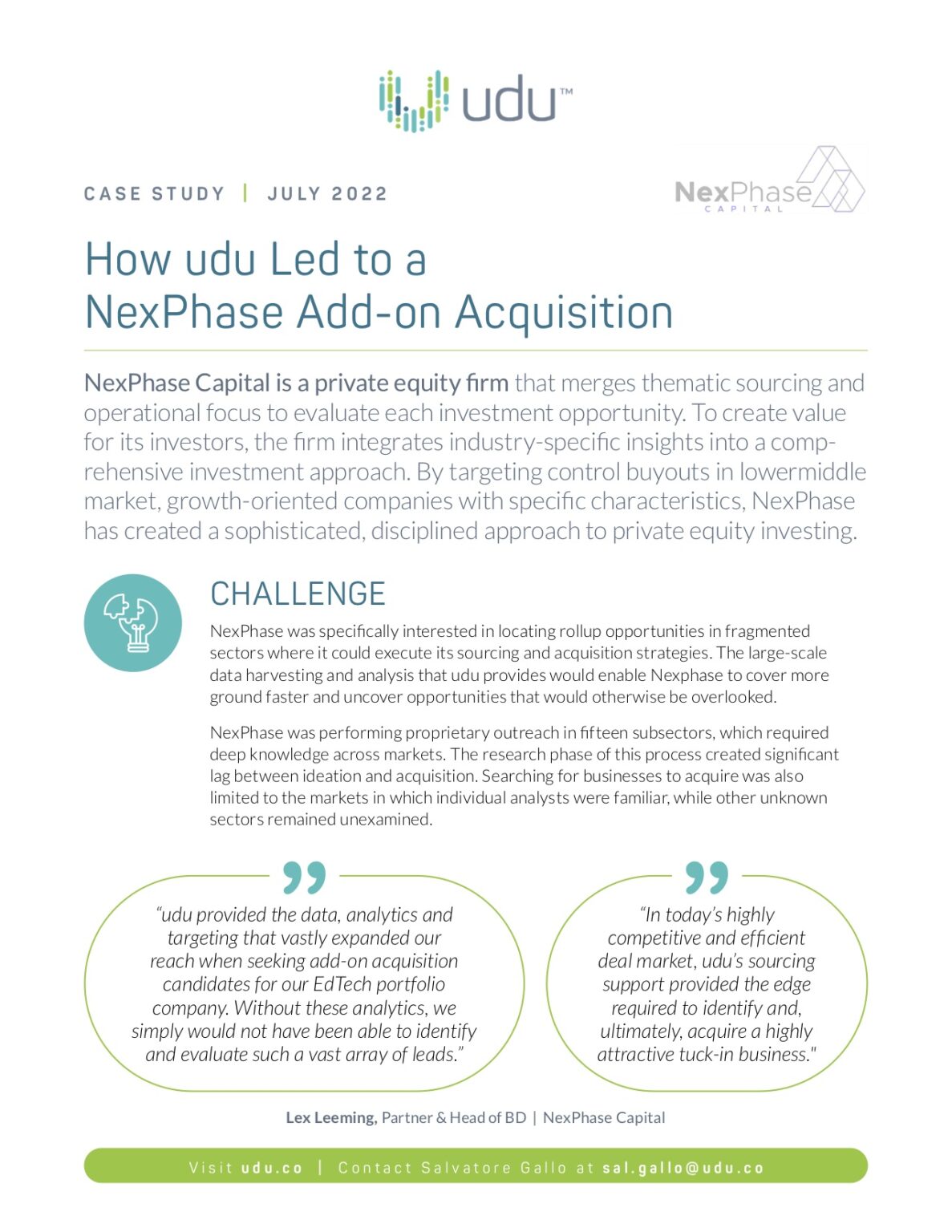 Add-on Acquisition is the Result of Using AI» udu, Inc.
